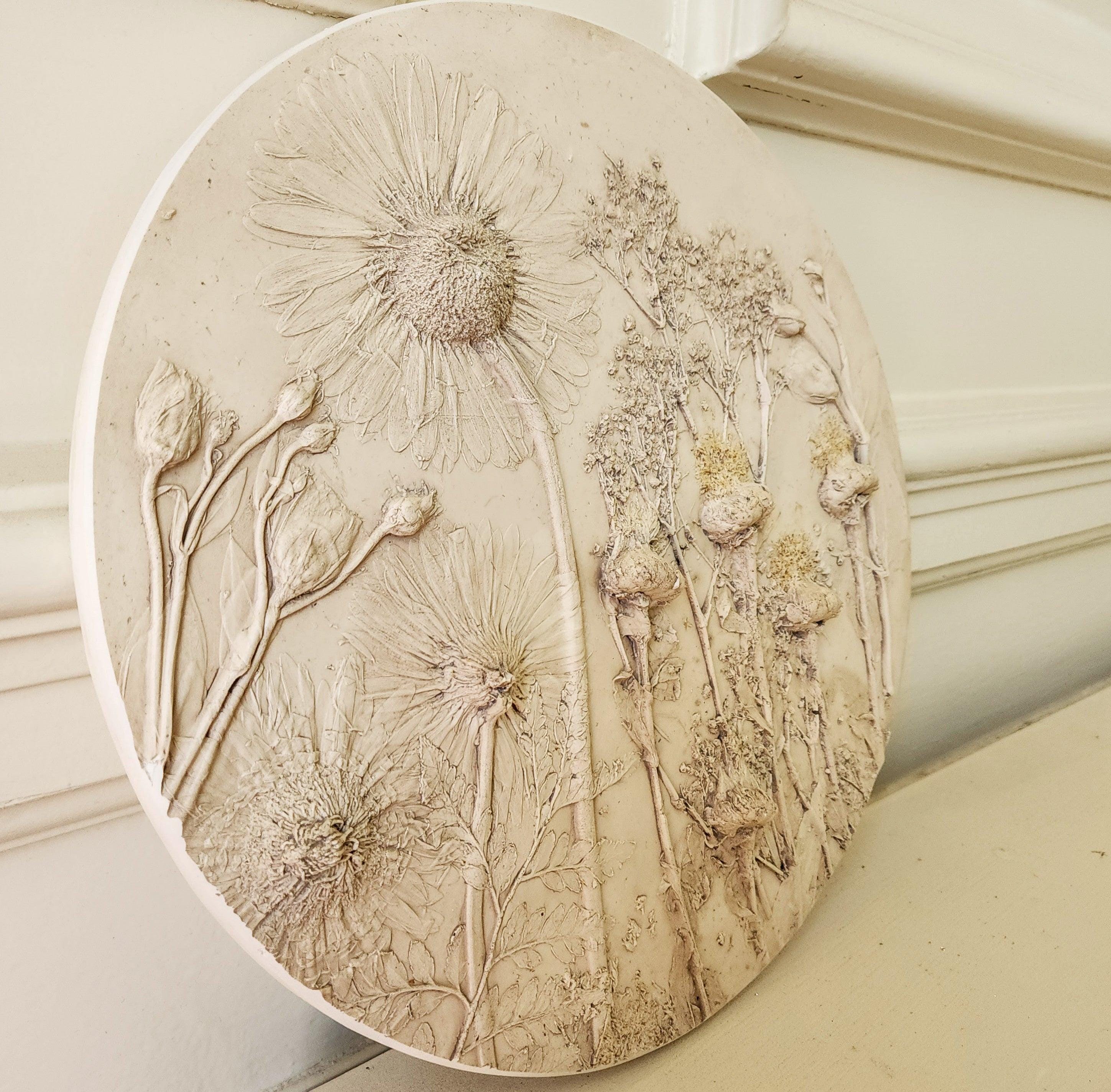 Coming Soon Plaster Botanical Bas Relief Artwork - Etsy