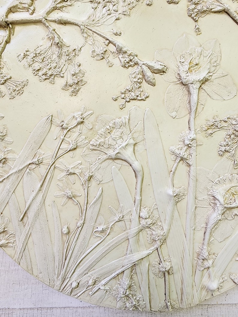 Plaster Botanical Bas Relief Artwork - Etsy
