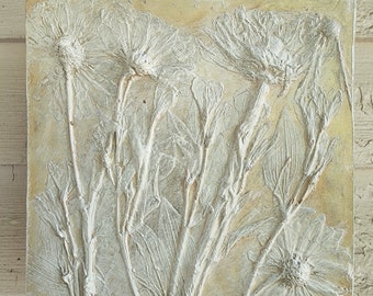 Plaster Botanical Bas Relief Artwork - Etsy