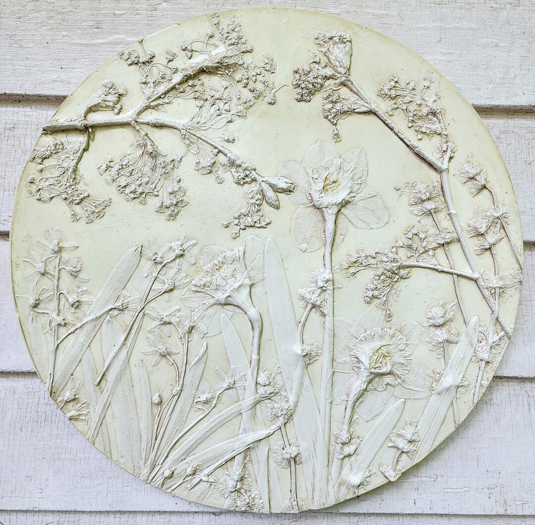 Plaster Botanical Bas Relief Artwork - Etsy