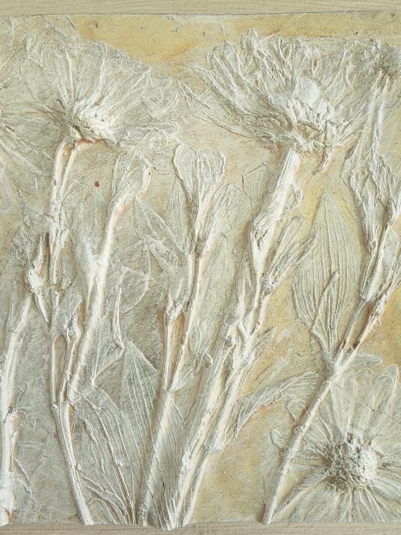 Plaster Botanical Bas Relief Artwork - Etsy