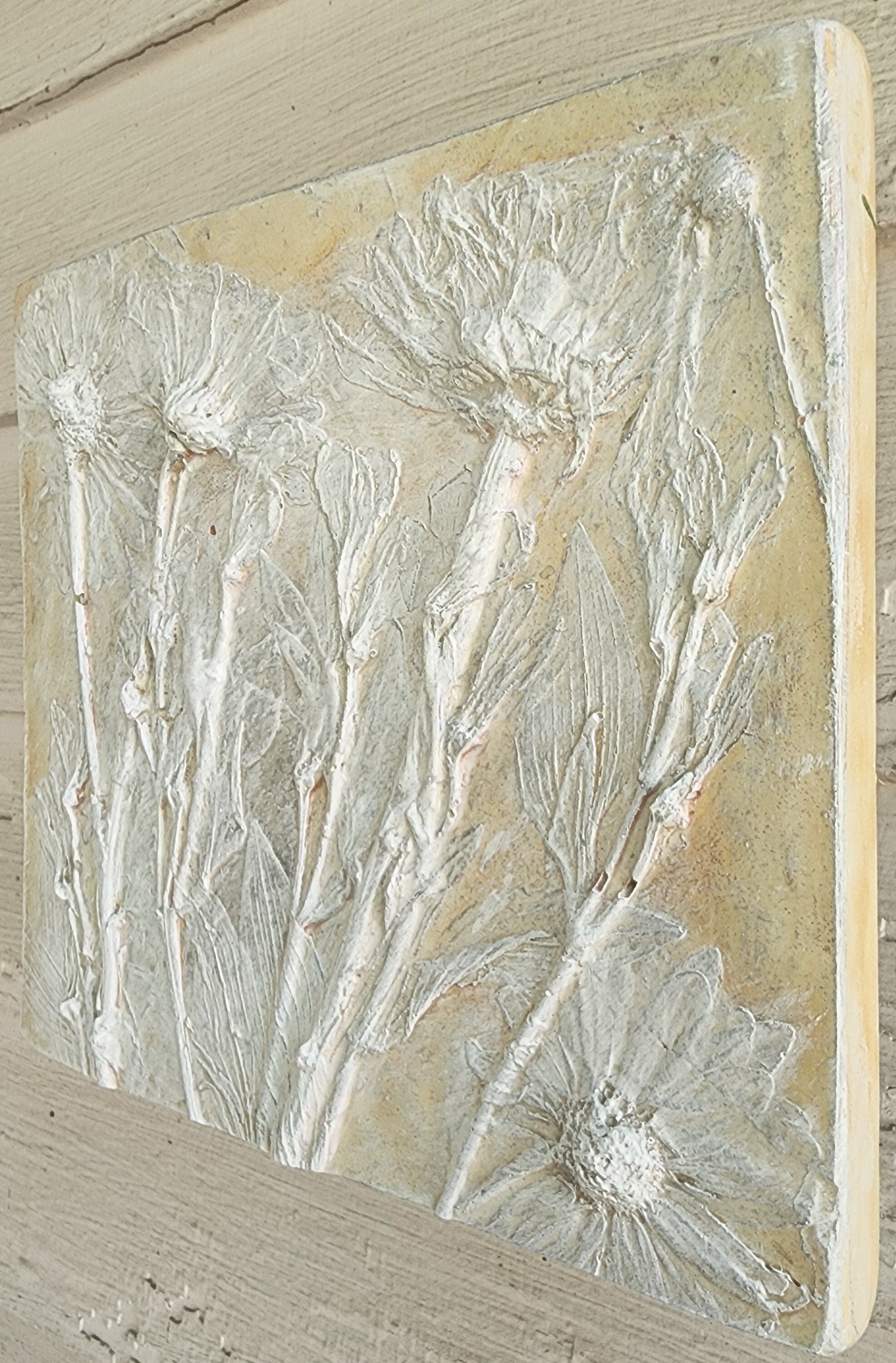 Plaster Botanical Bas Relief Artwork - Etsy
