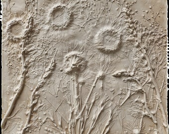 Plaster Botanical Bas Relief Artwork - Etsy
