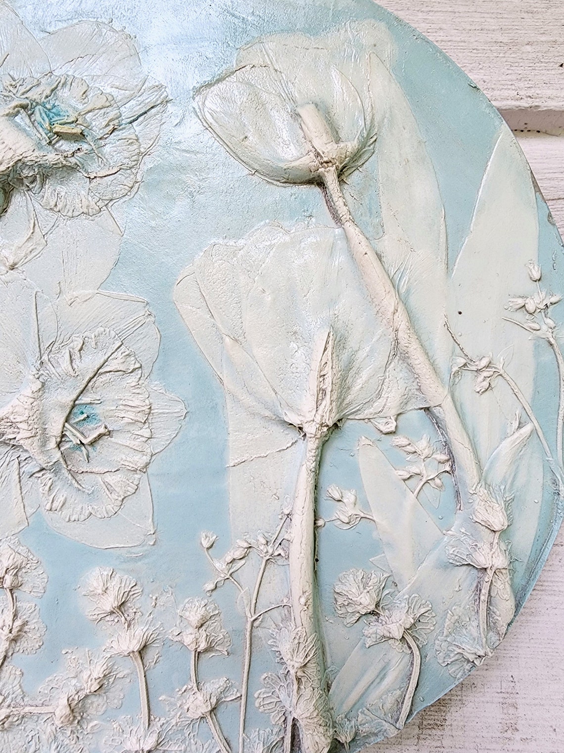 Plaster Botanical Bas Relief Artwork - Etsy