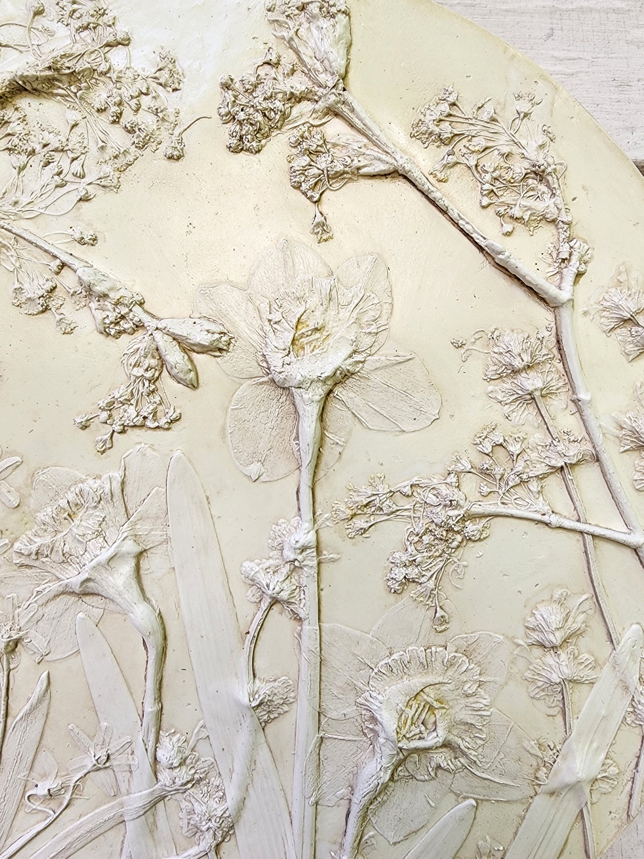 Plaster Botanical Bas Relief Artwork - Etsy