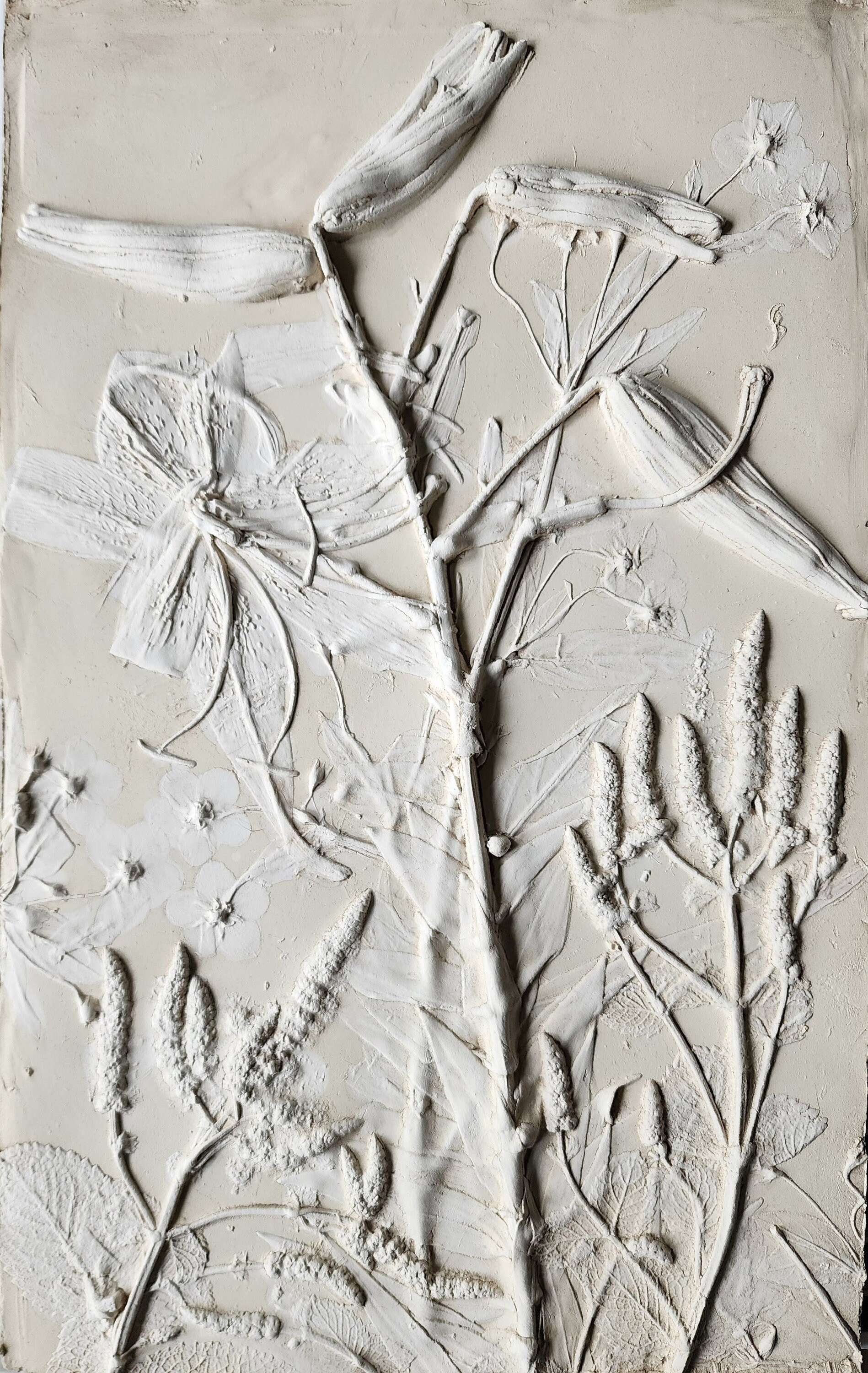 Plaster Botanical Bas Relief Artwork - Etsy