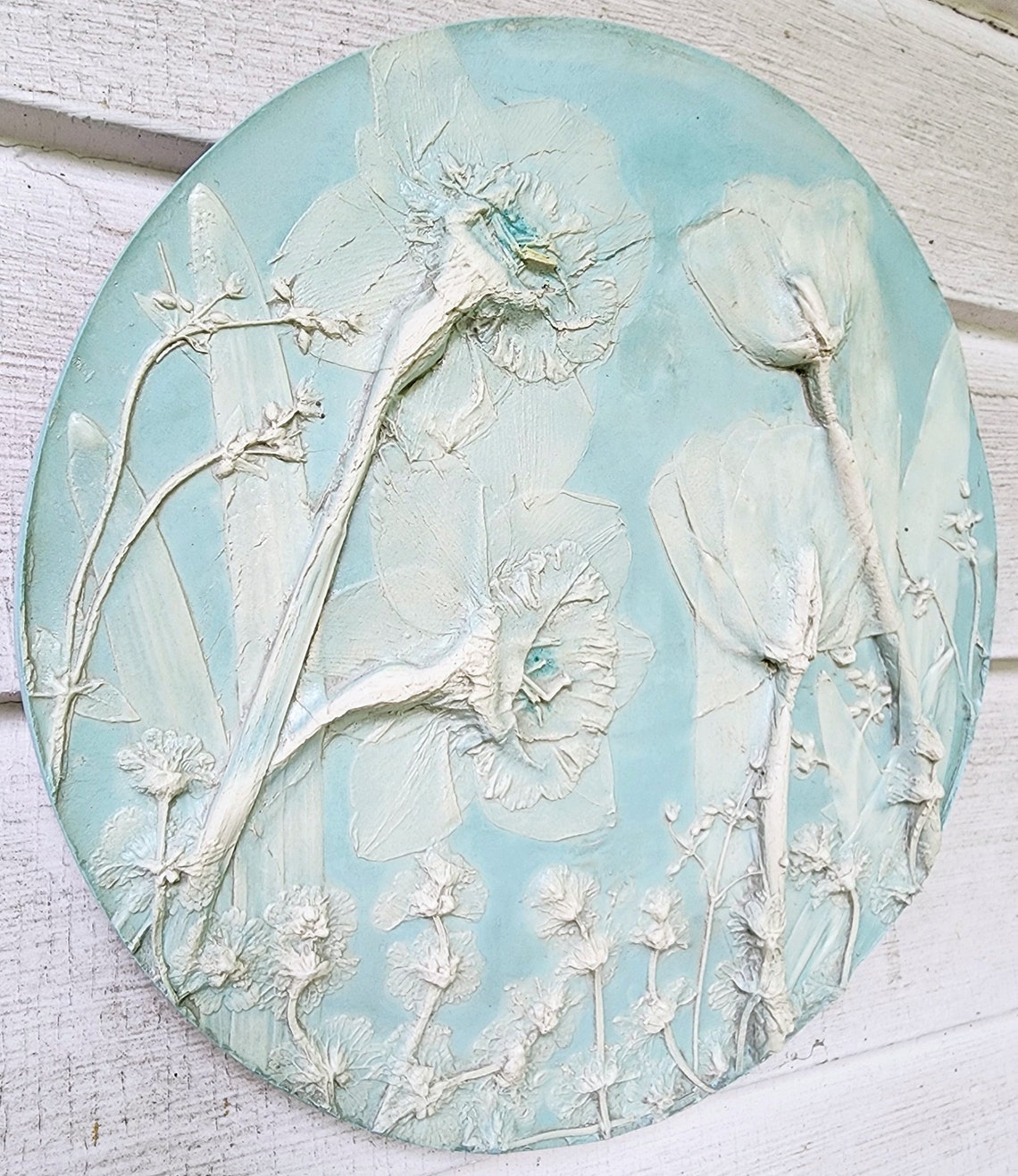 Plaster Botanical Bas Relief Artwork - Etsy