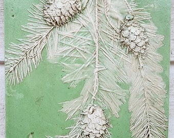 Plaster Botanical Bas Relief Artwork - Etsy