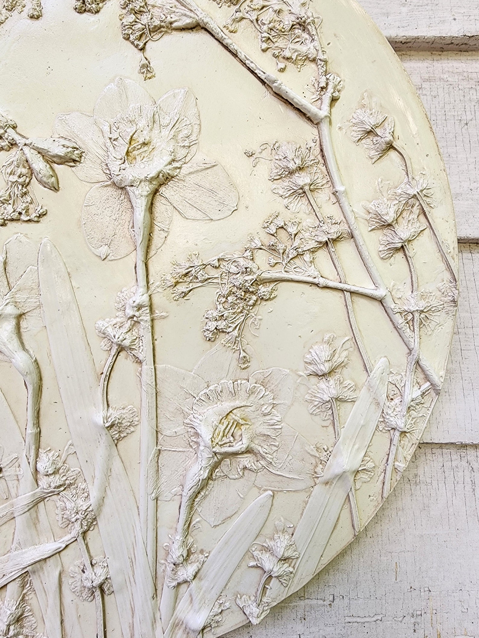 Plaster Botanical Bas Relief Artwork - Etsy