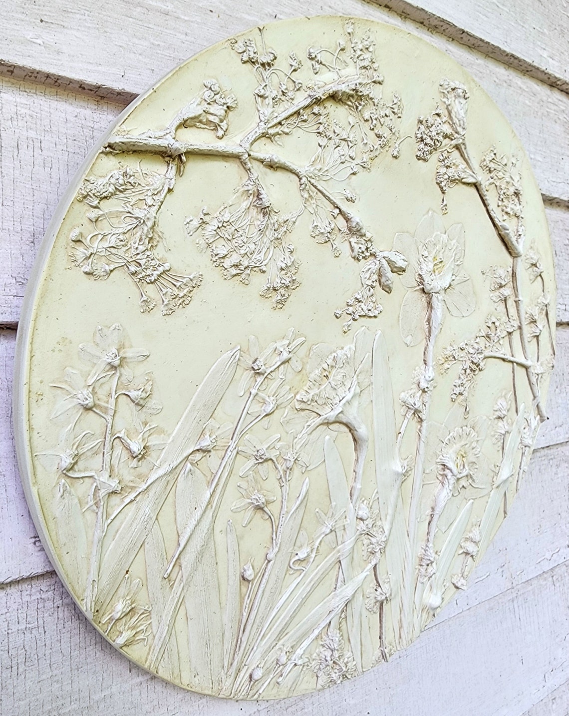 Plaster Botanical Bas Relief Artwork - Etsy
