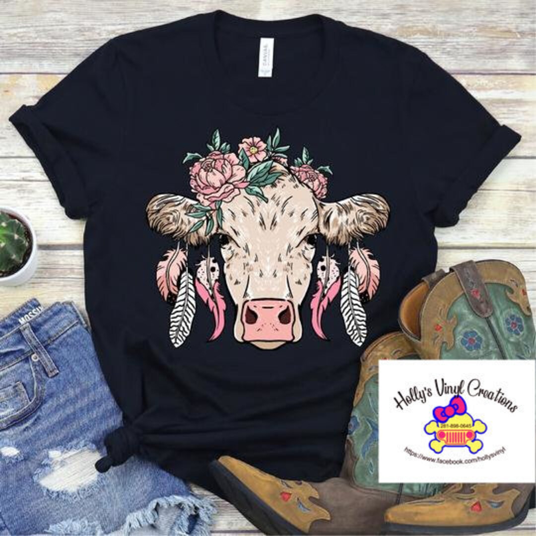 Boho Farm Cow full Color - Etsy