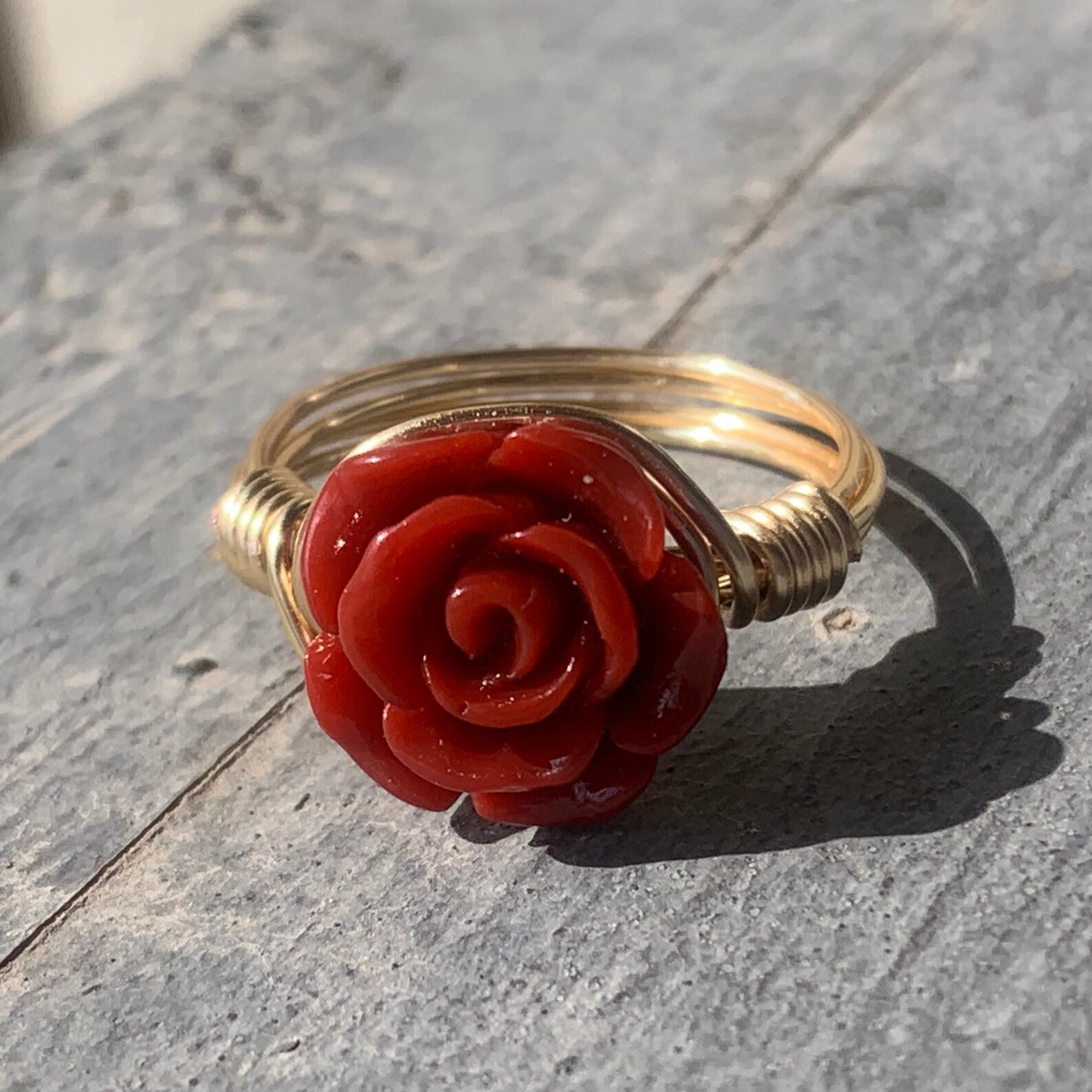 Rose Ring Wire Wrapped Ring - Etsy