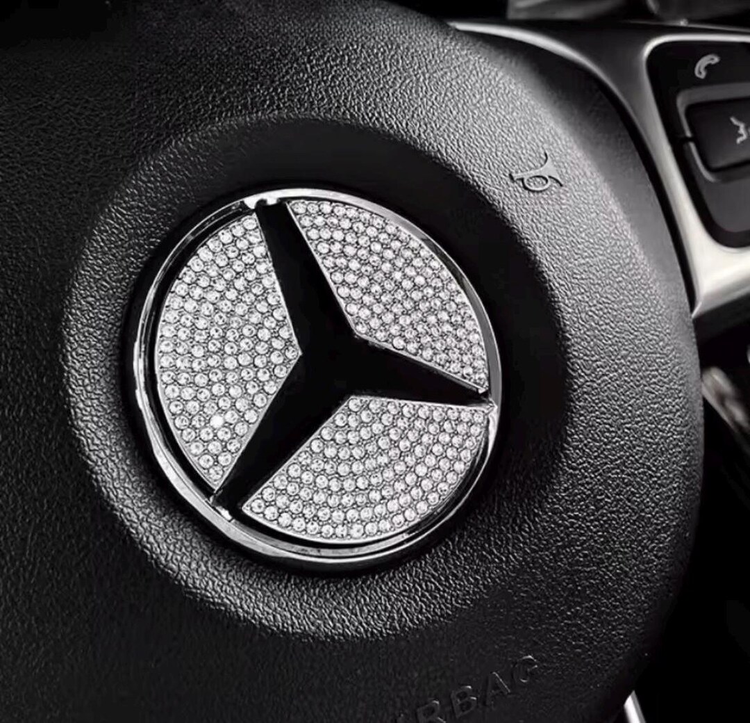 Diamond Bling Crystal Car Logo Steering Wheel Rhinestone Ring 45/50mm ...