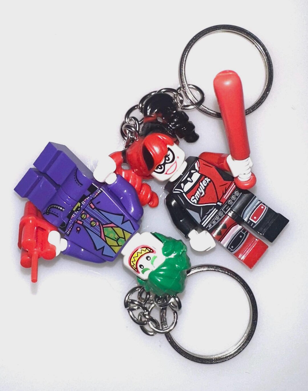 Joker & Harlequin 3D Mini Couples Keyrings Gift Love Comics DC Superhero Key Chain Bag Charm Set ...