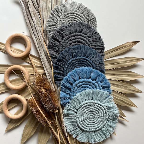 Blue Coaster Set - Etsy