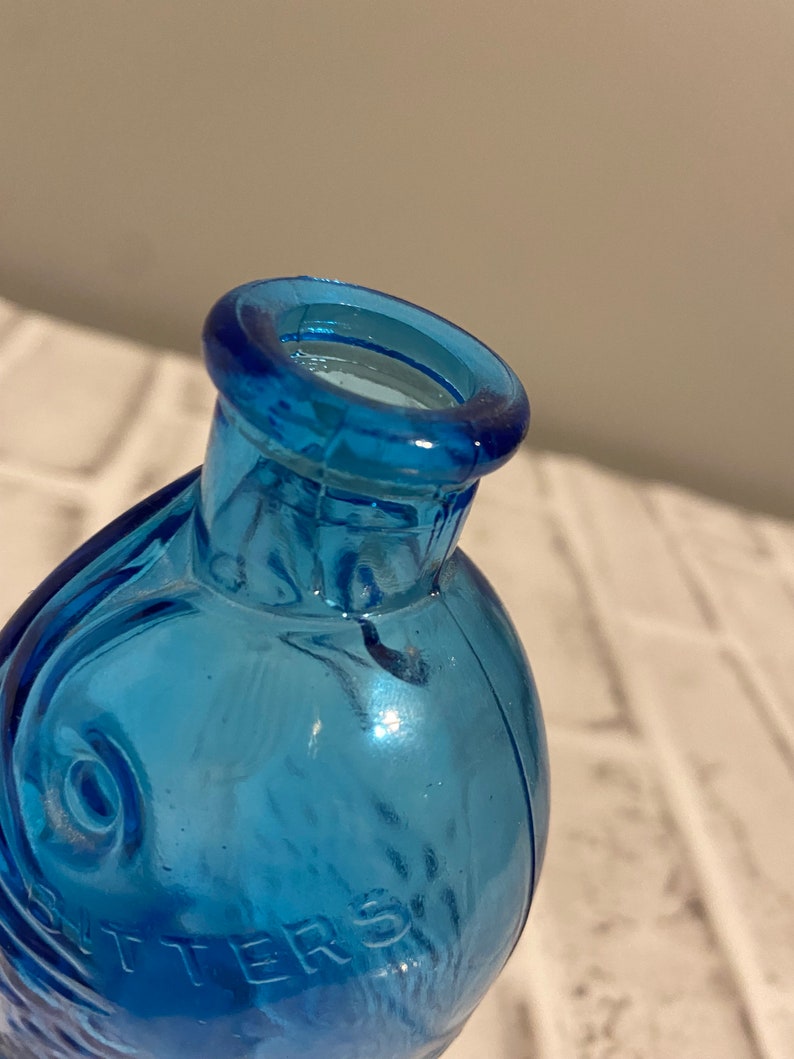 Vintage Fischs Bitters Aqua Blue Glass Repurposed Propogation Vessel ...