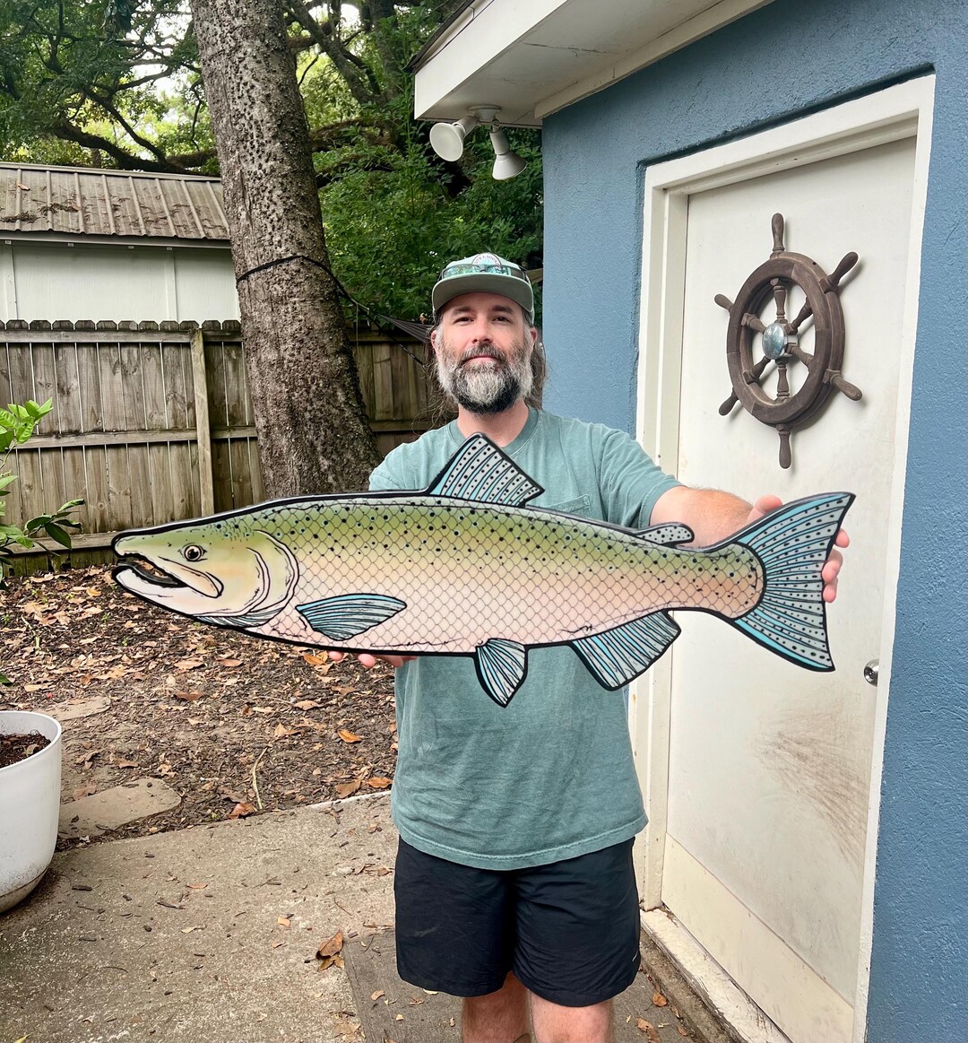 King Salmon Wood Wall Art: Angler Gift, Epoxy Finish - Etsy