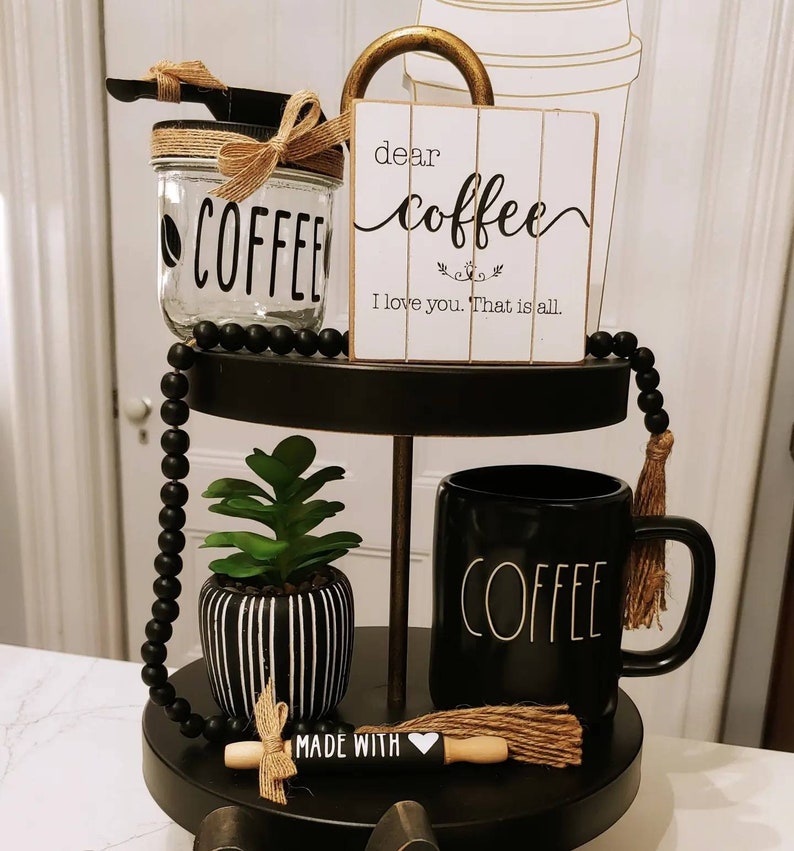 Black Coffee Tray Bundle Version 4 9 Pieces - Etsy