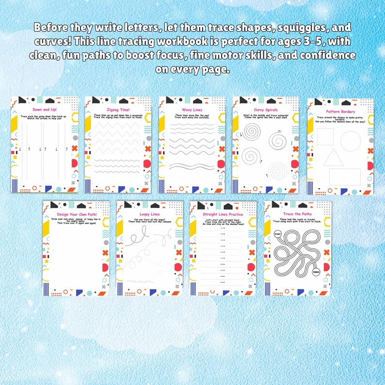 Tracing Lines for Kids | Fine Motor Practice | Prewriting Workbook ...