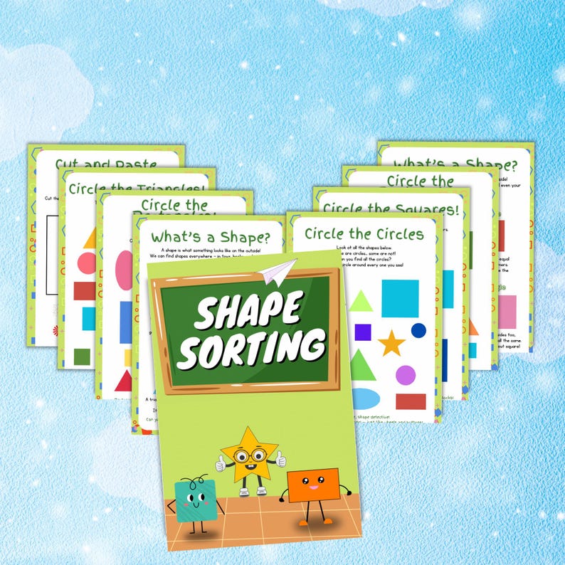 Shape Sorting Activity Workbook for Kids | Learn Circles, Squares ...