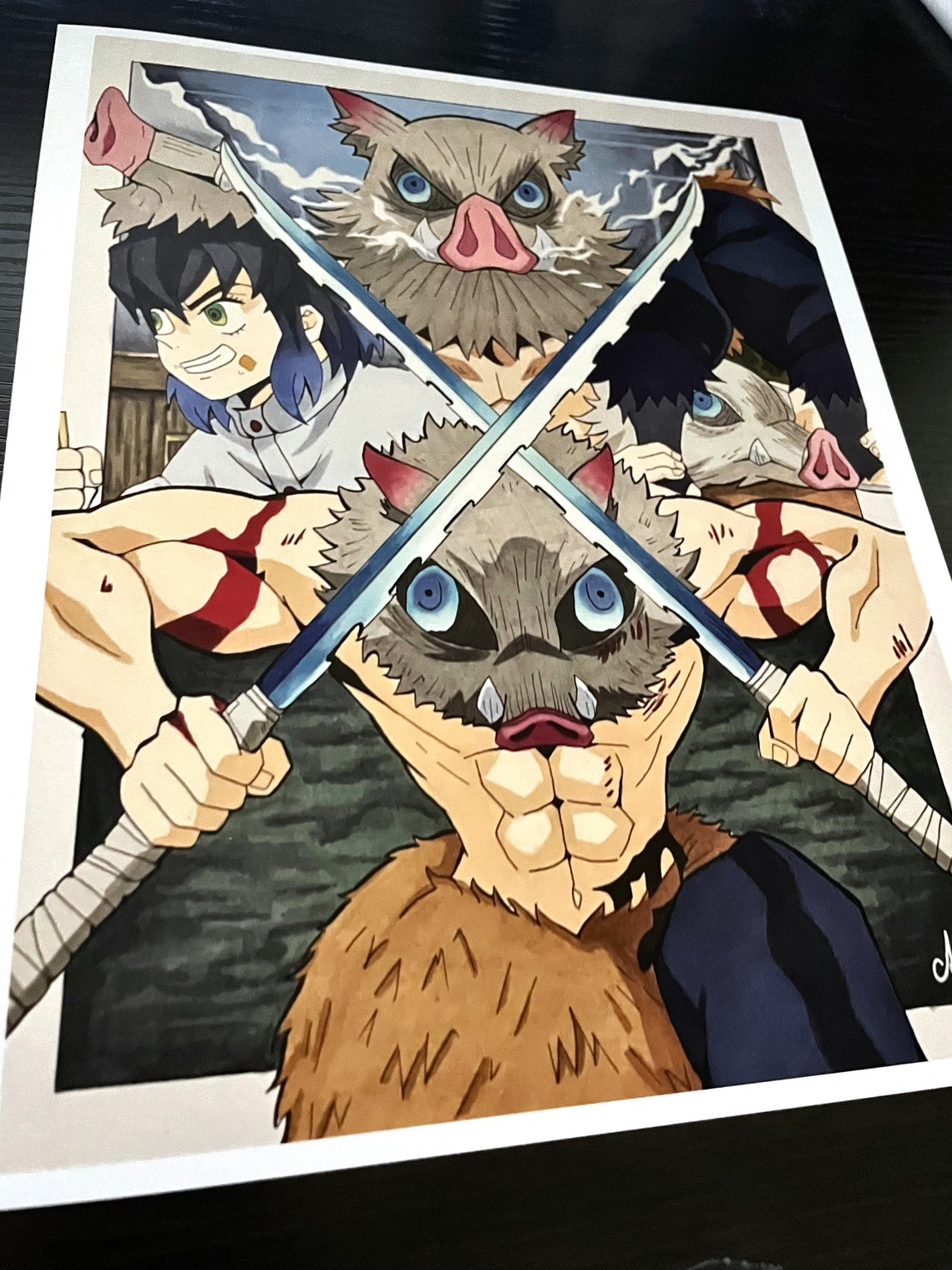 Demon Boar Print Anime Fan Art - Etsy