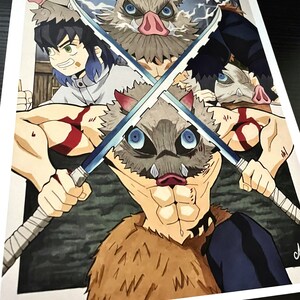 Demon Boar Print Anime Fan Art - Etsy