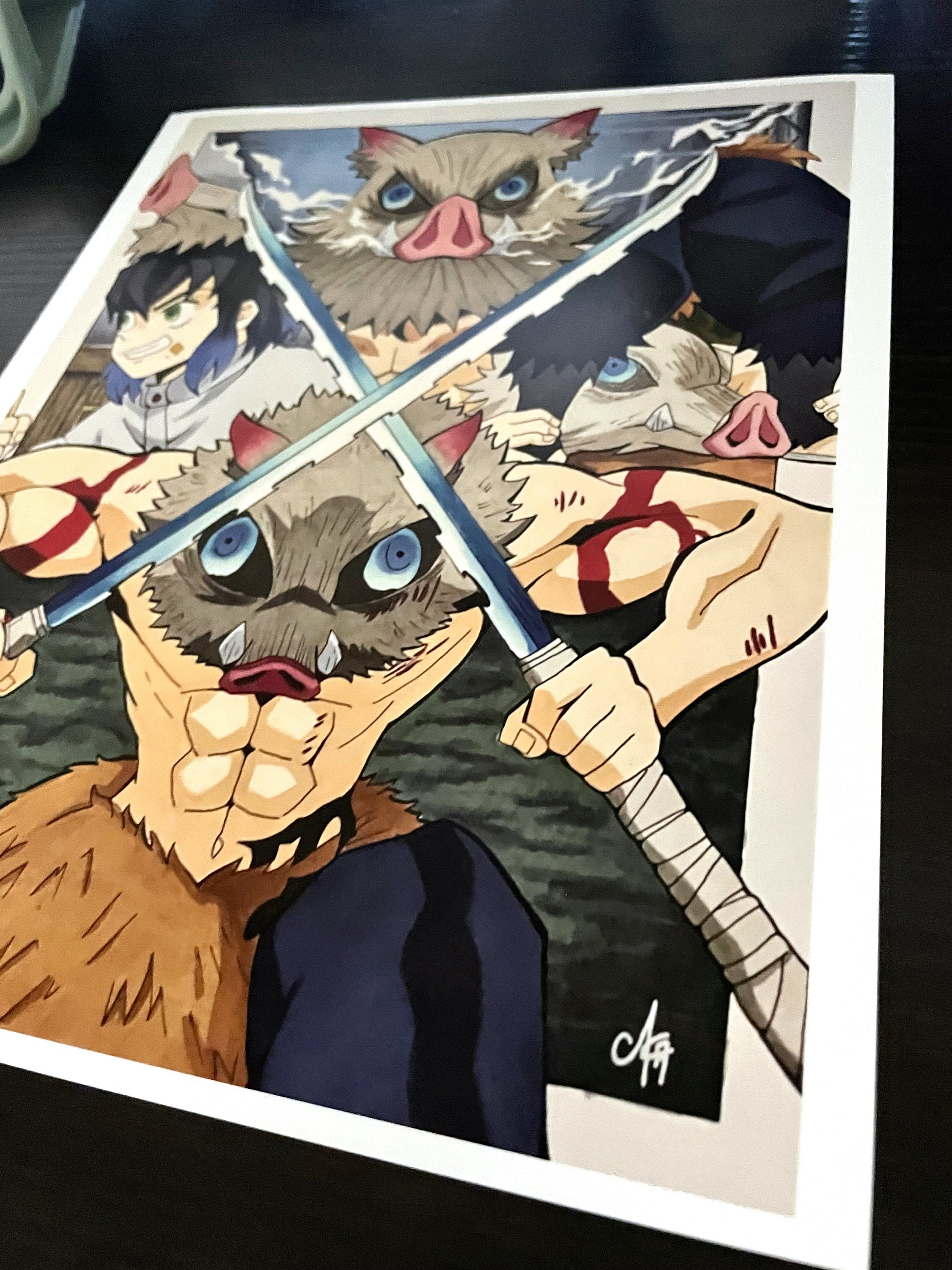Demon Boar Print Anime Fan Art - Etsy