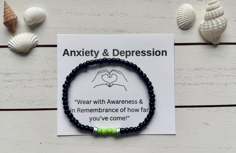 Mental Health Bracelet Anxiety Support Jewelry Gift Emotional Beaded ...
