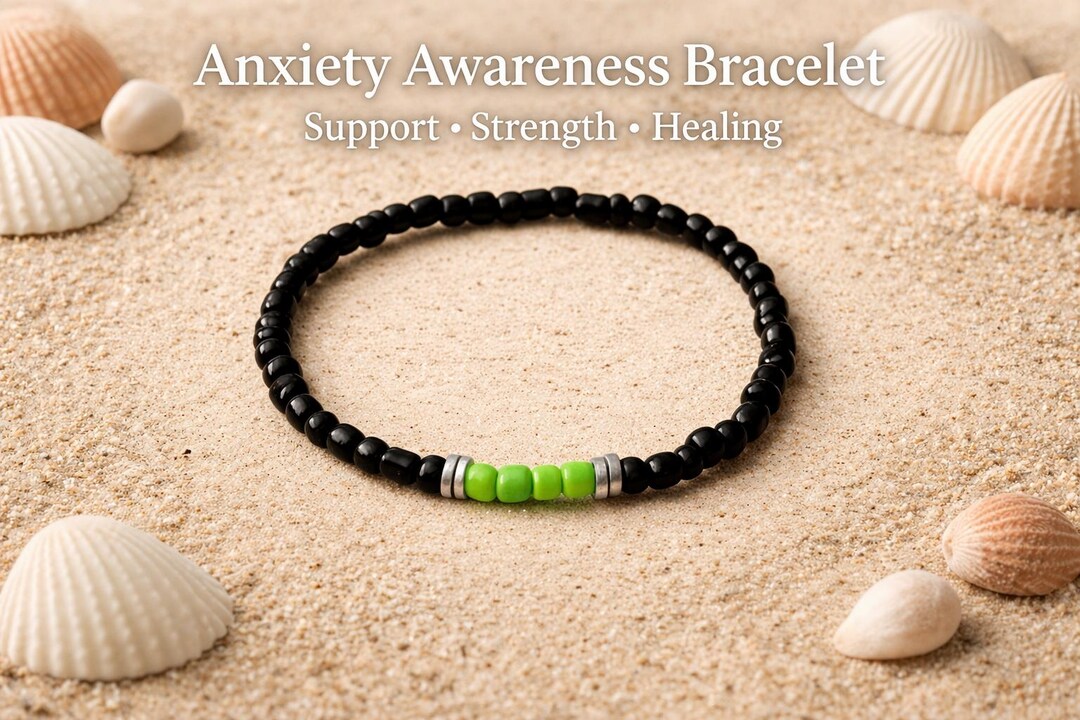 Handmade Beaded Bracelet, Anxiety Support, Mindfulness Reminder ...