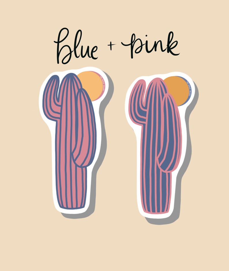 Colorful Cactus Sticker Saguaro Sticker Vinyl Die Cut - Etsy