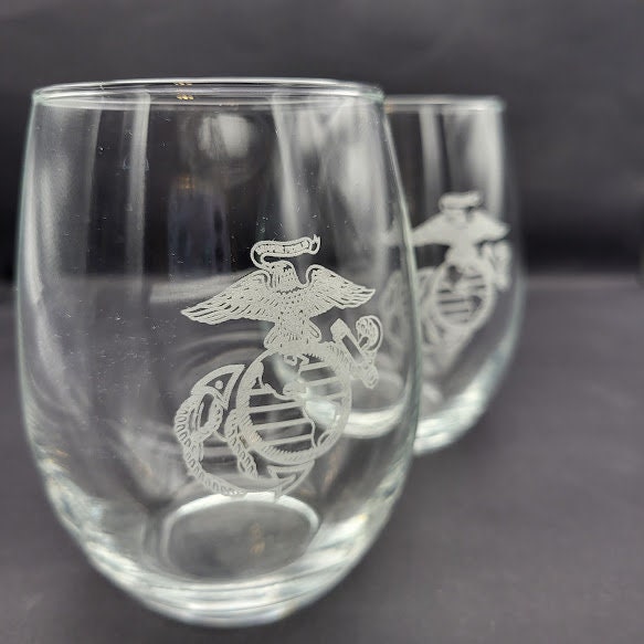USMC Marine Corps Glassware Military Retirement Gift for - Etsy