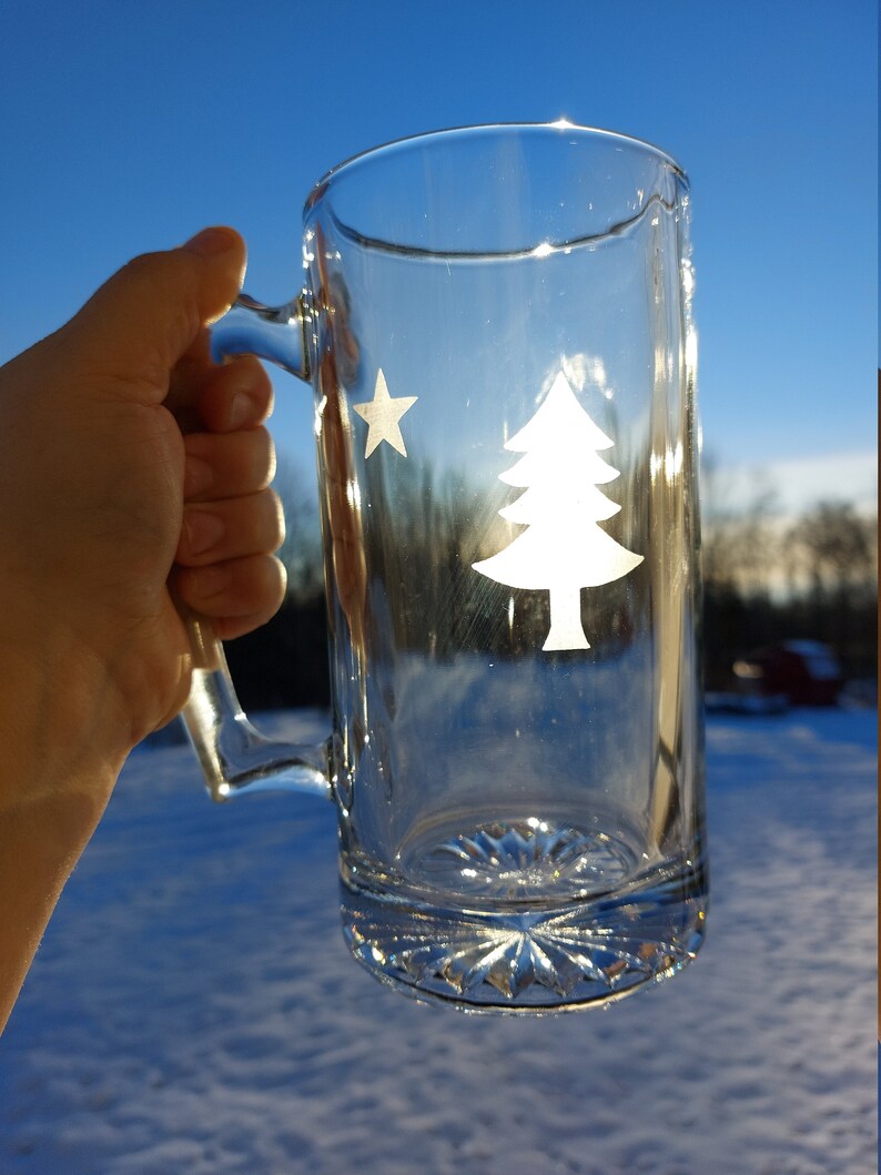 Original 1901 Maine Flag Etched Glass, Pint Glass, Maine Gifts, Maine ...