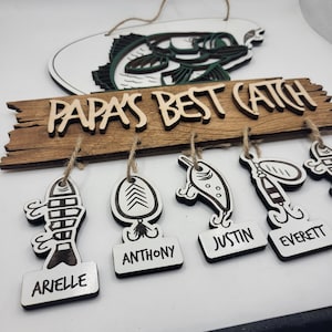 Fathers Day Sign, Best Catch Sign, Fishing Sign, Gift for Dad, Gift for ...