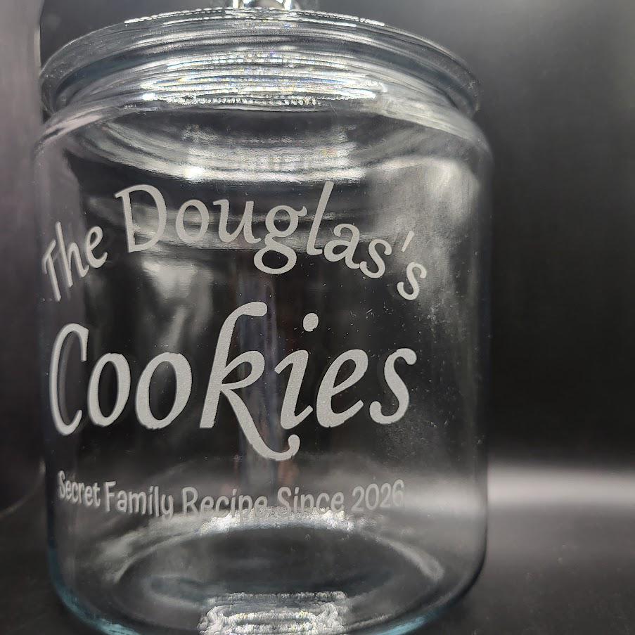 Personalized Cookie Jar: Laser Engraved 1-gallon Glass Cookie Storage ...