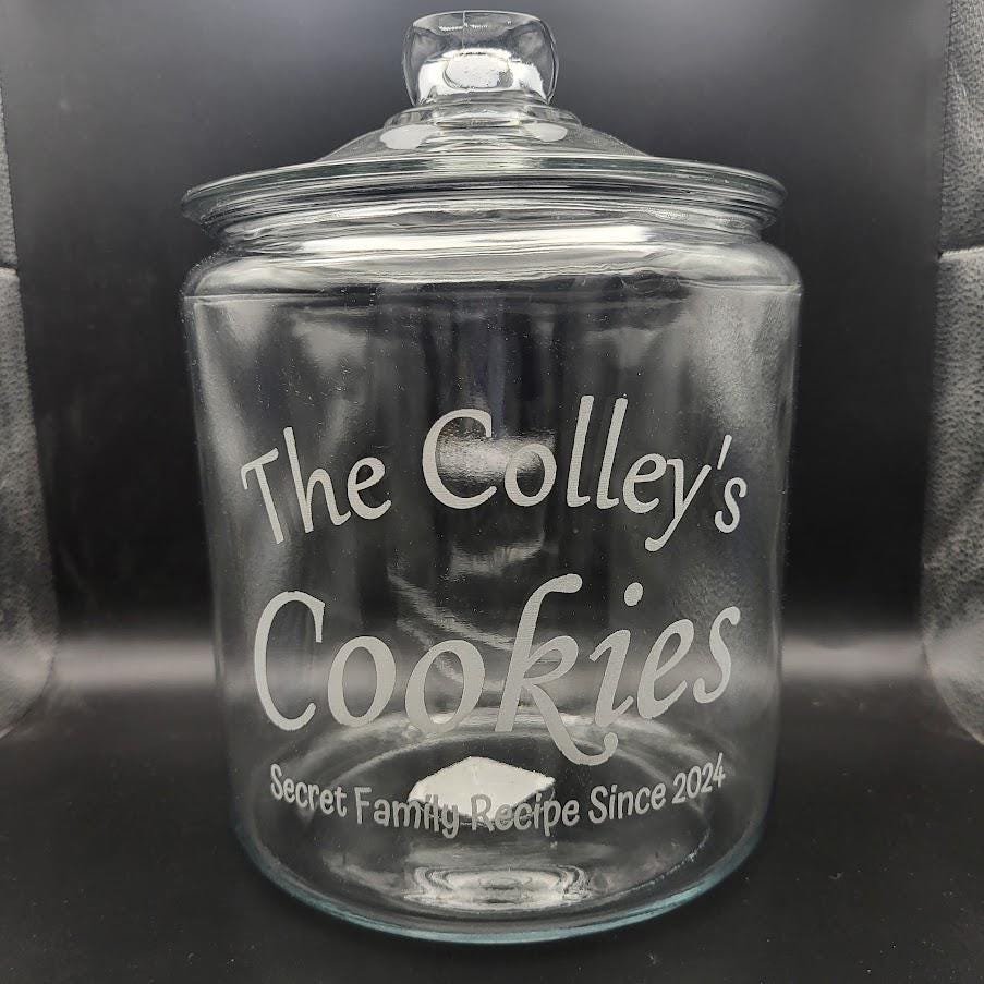 Personalized Cookie Jar: Laser Engraved 1-gallon Glass Cookie Storage ...
