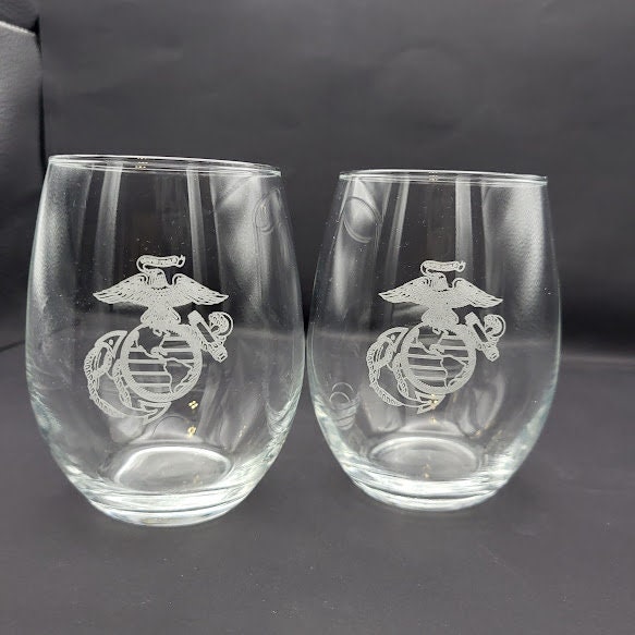 USMC Marine Corps Glassware Military Retirement Gift for - Etsy