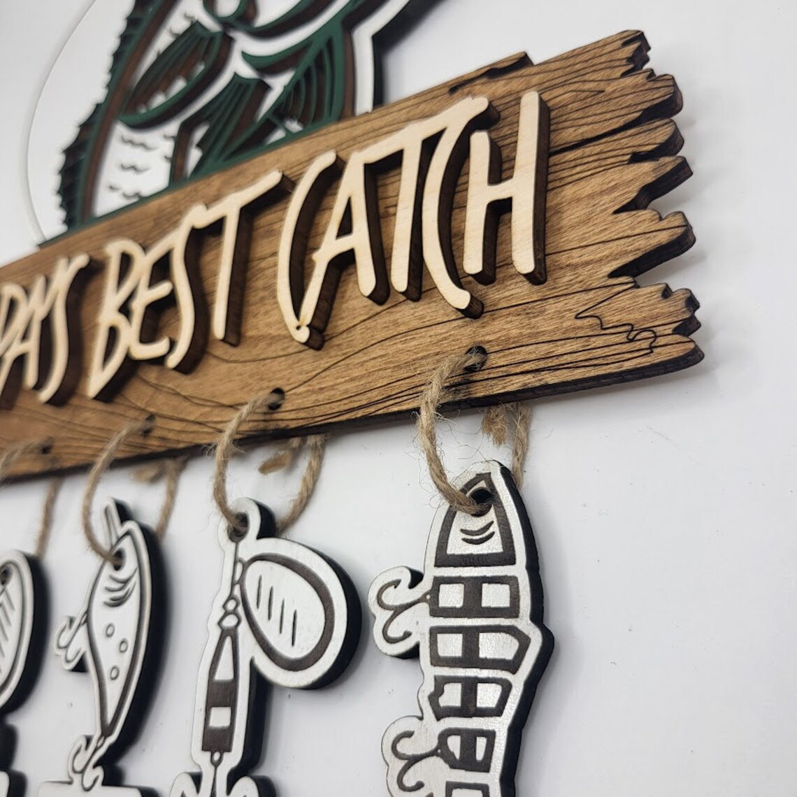 Fathers Day Sign, Best Catch Sign, Fishing Sign, Gift for Dad, Gift for ...