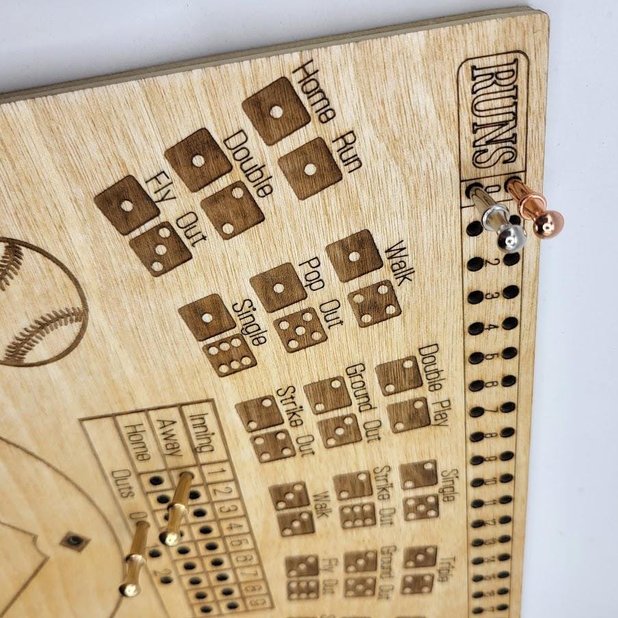 Handmade Wooden Dice Baseball Game: Family Tabletop Fun - Etsy