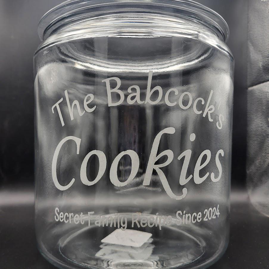 Personalized Cookie Jar: Laser Engraved 1-gallon Glass Cookie Storage ...
