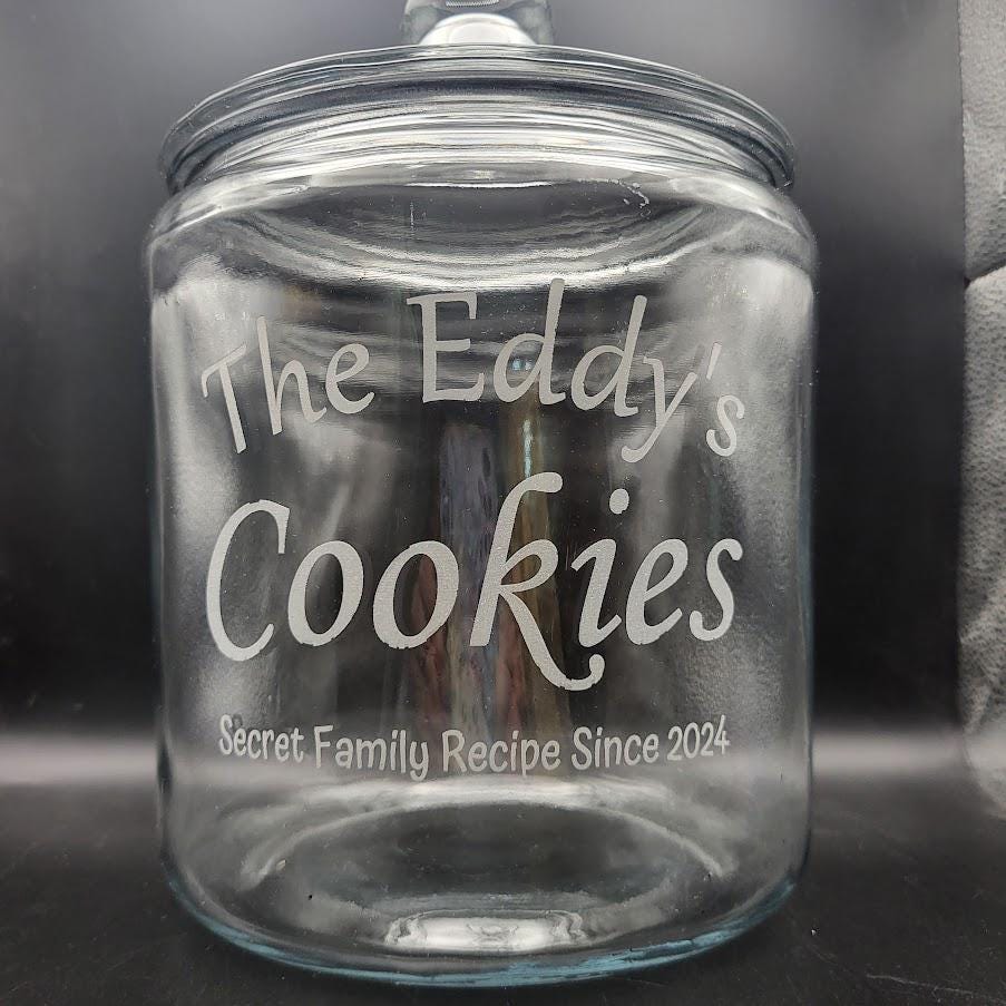 Personalized Cookie Jar: Laser Engraved 1-gallon Glass Cookie Storage ...