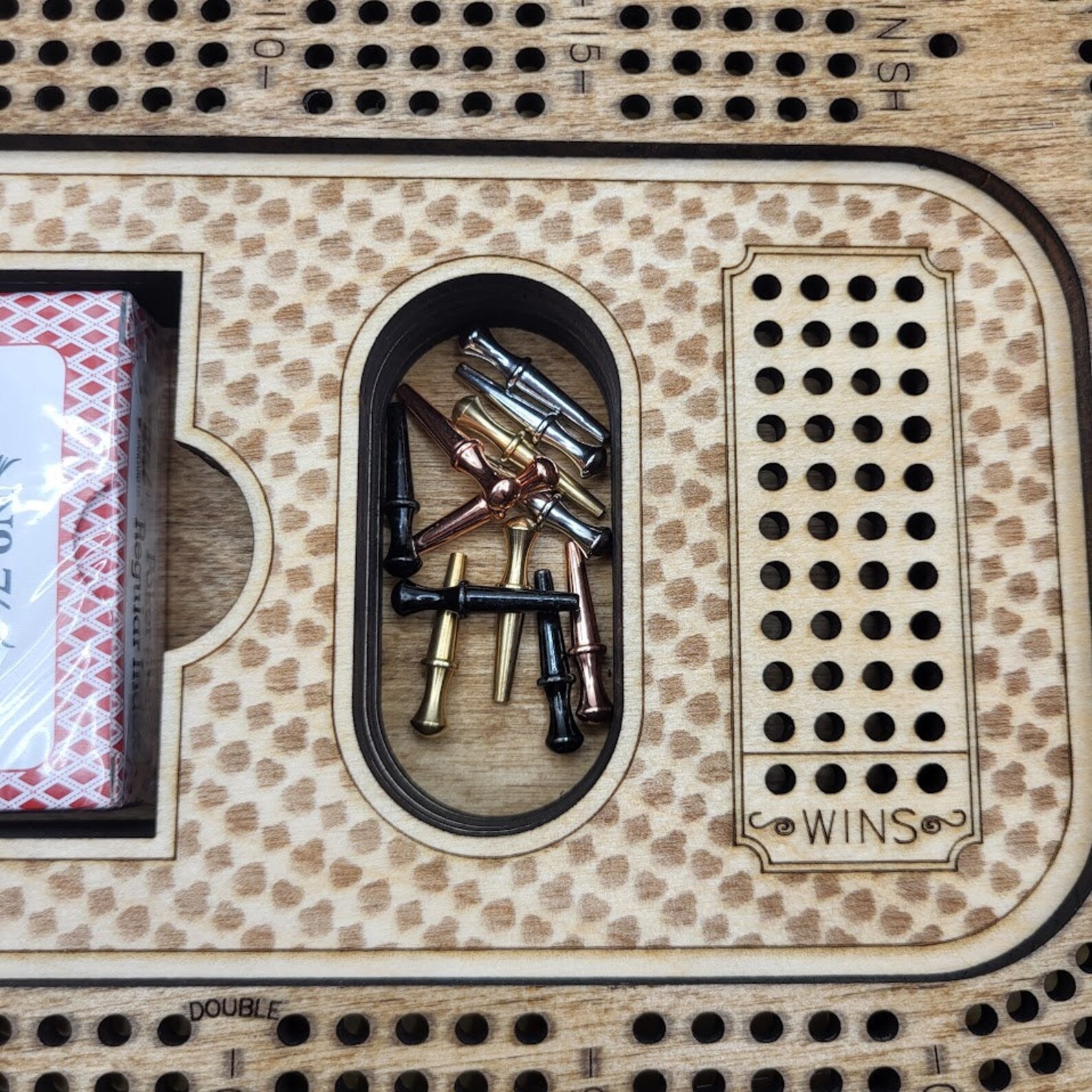 Rectangle Cribbage Board With Storage, Family Game Night, Made in Maine ...