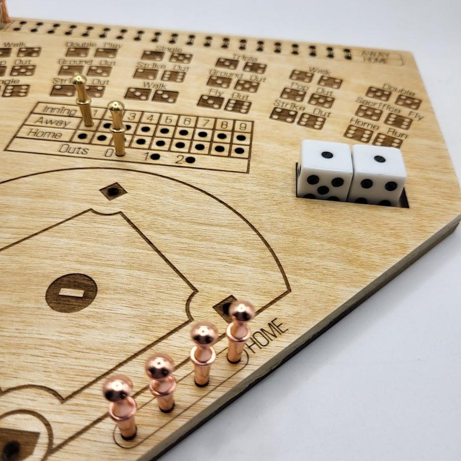 Handmade Wooden Dice Baseball Game: Family Tabletop Fun - Etsy