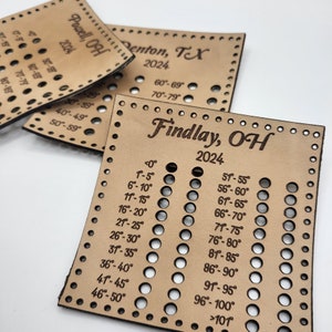 Leather Temperature Blanket Card, Leather Yarn Chart, Sew on ...