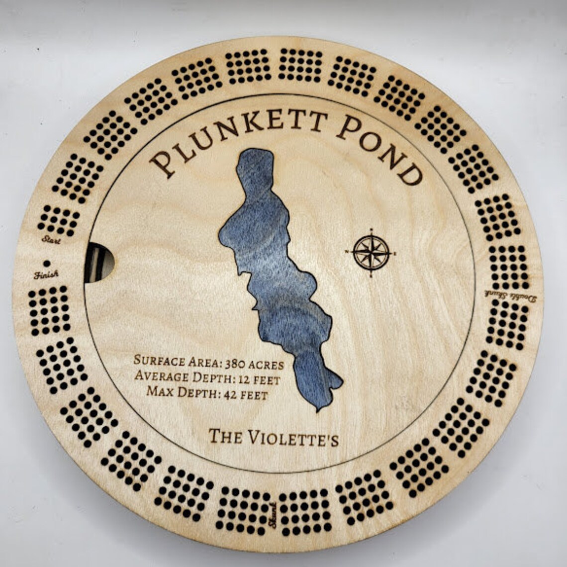 Round Cribbage Board Made in Maine Family Game Night - Etsy