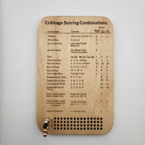 Birch Wood Cribbage Scorecard: Game Night Score Tracker - Etsy