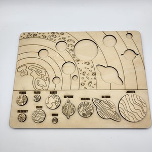 Solar System Puzzle, Wooden Puzzle, Kids Toys, Montessori Toys, Puzzles ...