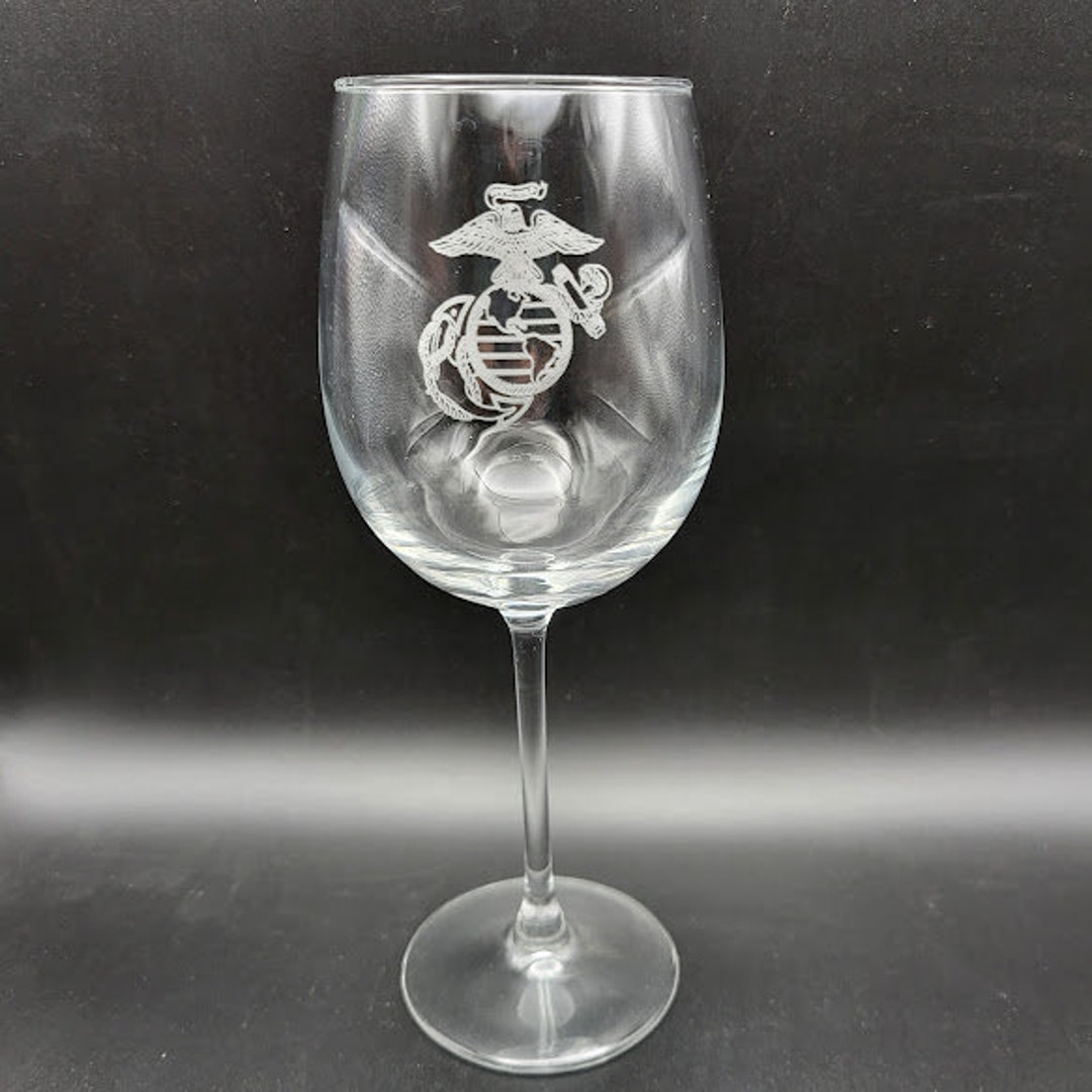 USMC Marine Corps Glassware, Military Retirement, Gift for Marine ...