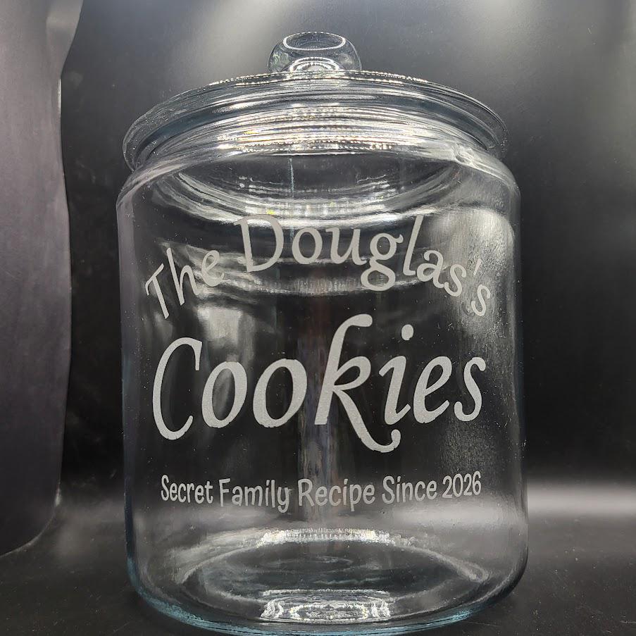 Personalized Cookie Jar: Laser Engraved 1-gallon Glass Cookie Storage ...