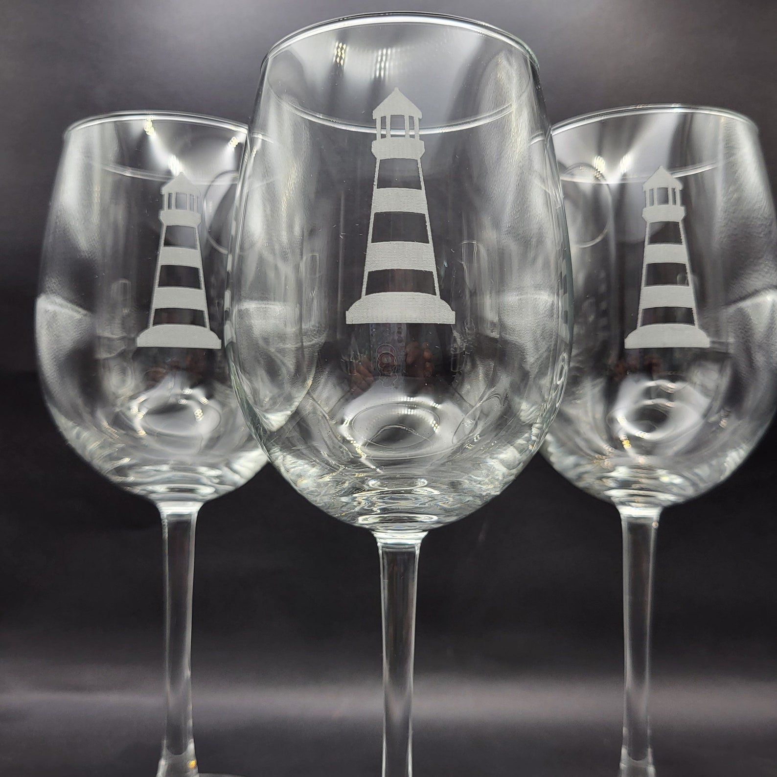 Lighthouse Etched Glass, Etched Glass, Lighthouse Gifts, Wine Gift ...