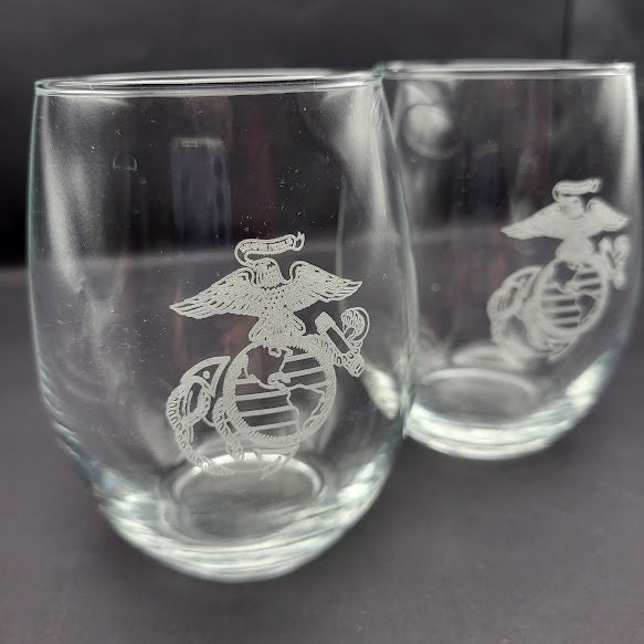 USMC Marine Corps Glassware Military Retirement Gift for - Etsy